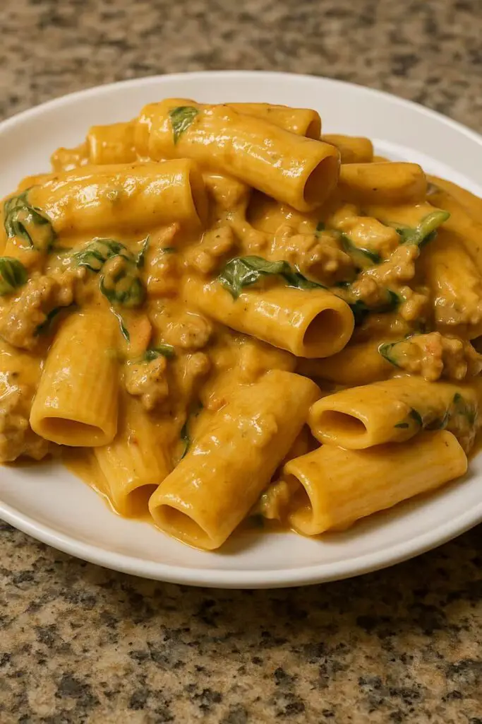 Creamy Rigatoni with Italian Sausage - recipeeasily.com