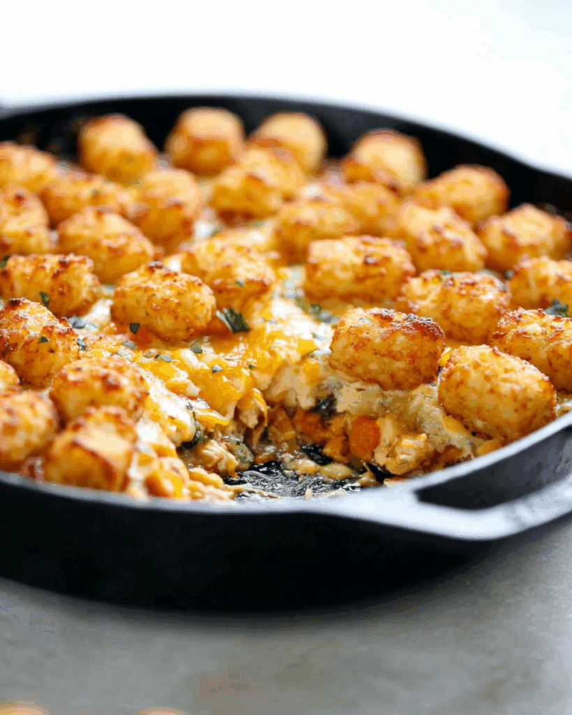 Chicken Pot Pie with Tater Tots – Best 3-Step Cozy Dinner